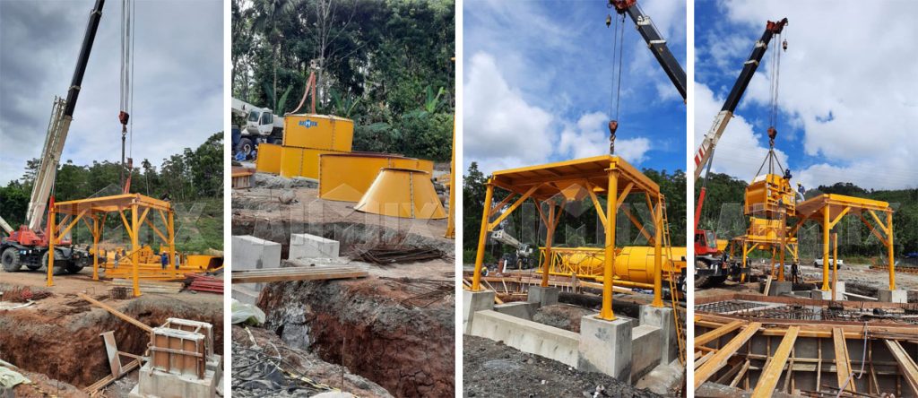 AJ90 Stationary Concrete Batching Plant Was Installed In Indonesia ...