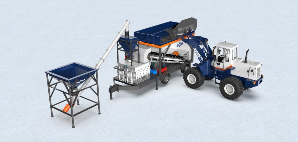 Mobile Concrete Batching Plant-25-120 m³/h mixing capacity